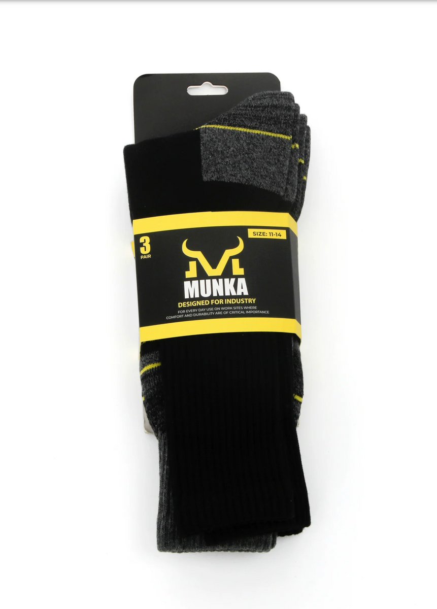 Munka 3 Pack Crew Work Sock – Outpost Supplies NZ 2014 Ltd.